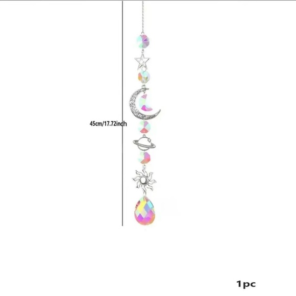 Accents | Sun Moon Stars Planets Galaxy Crystal Sun Catcher Pendant ...